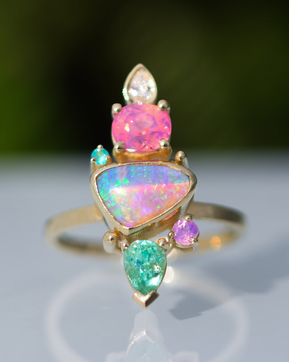 Opalescent Sapphire, Hot Pink Australia Rainbow Fire Opal, Opalescent ...